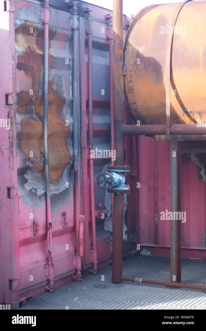 Fire station firefighter training equipment used by fireman to simulate ...