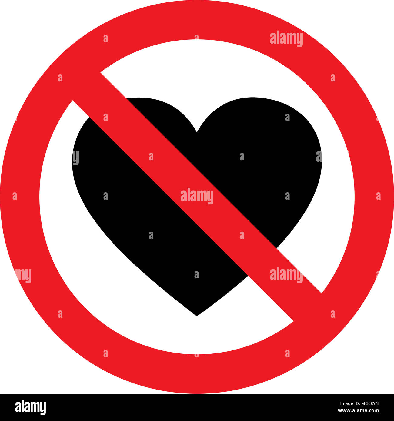 No love allowed sign Stock Photo - Alamy