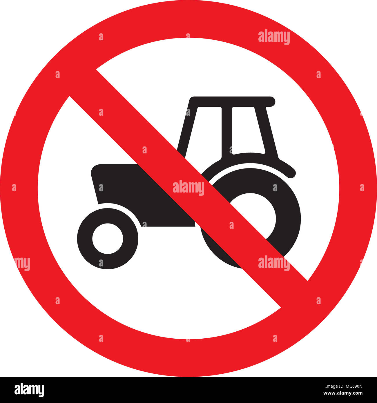 No farm tractor allowed sign Stock Photo - Alamy