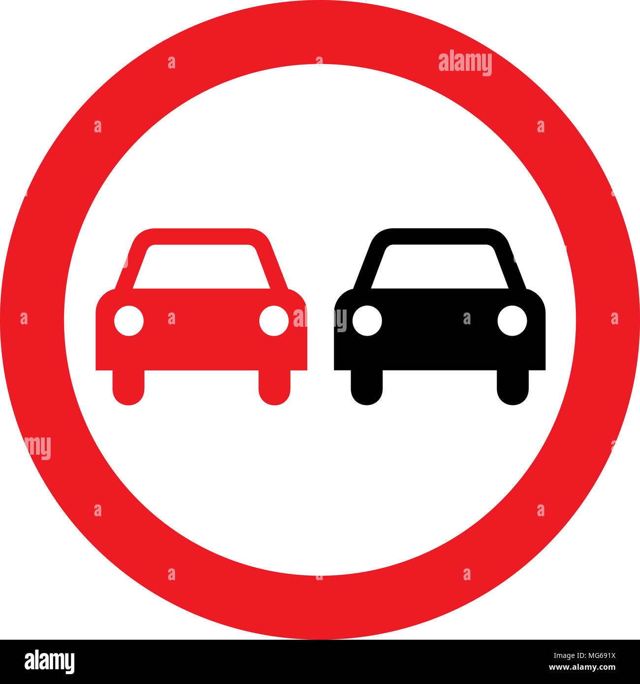No overtaking allowed sign Stock Photo - Alamy