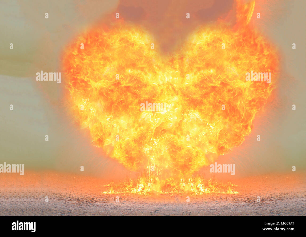 Blazing fire bright flamy heart shape symbol Stock Photo - Alamy
