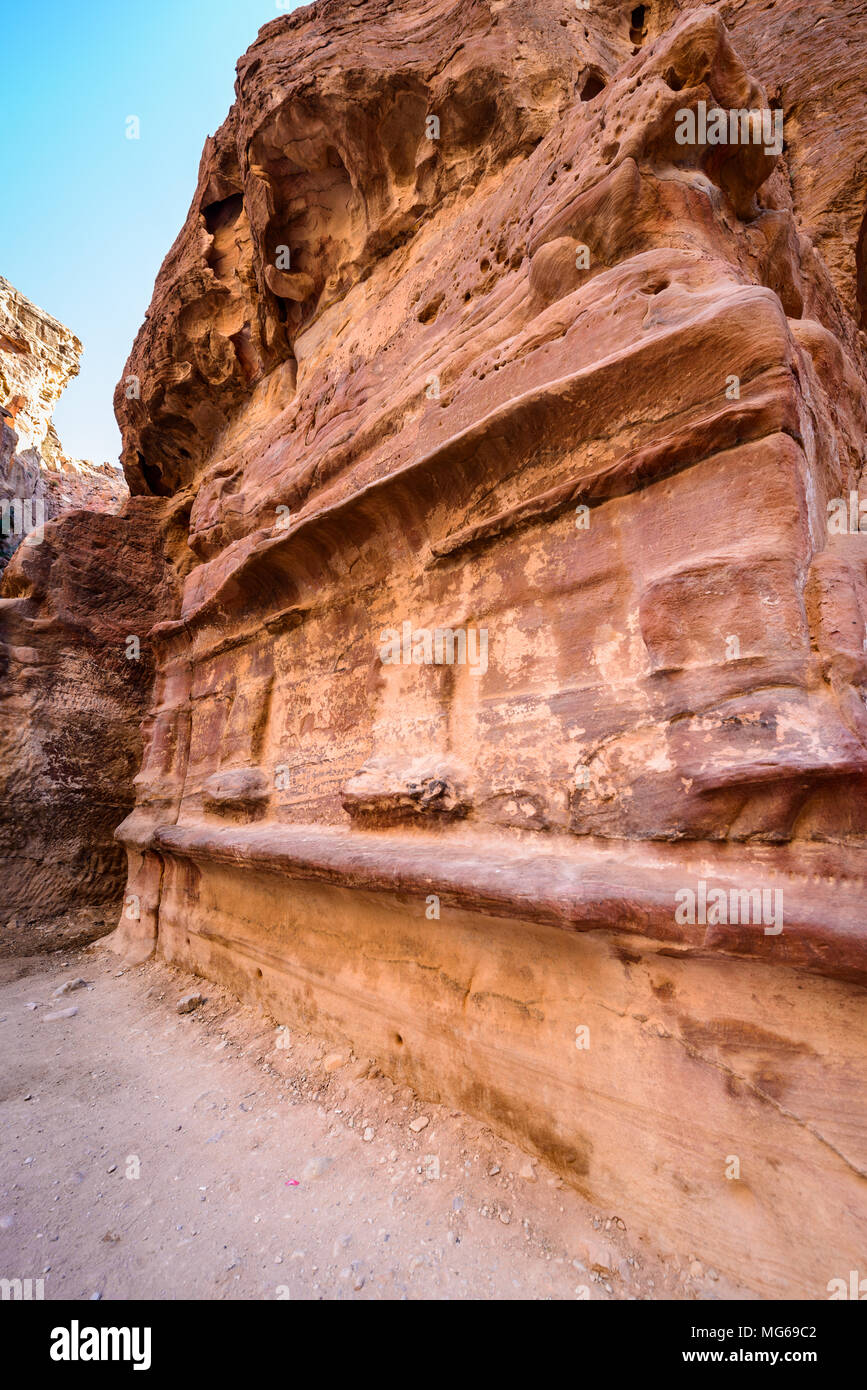 Ancient rock cut architecture of Petra, Jordan. Petra is one the New ...