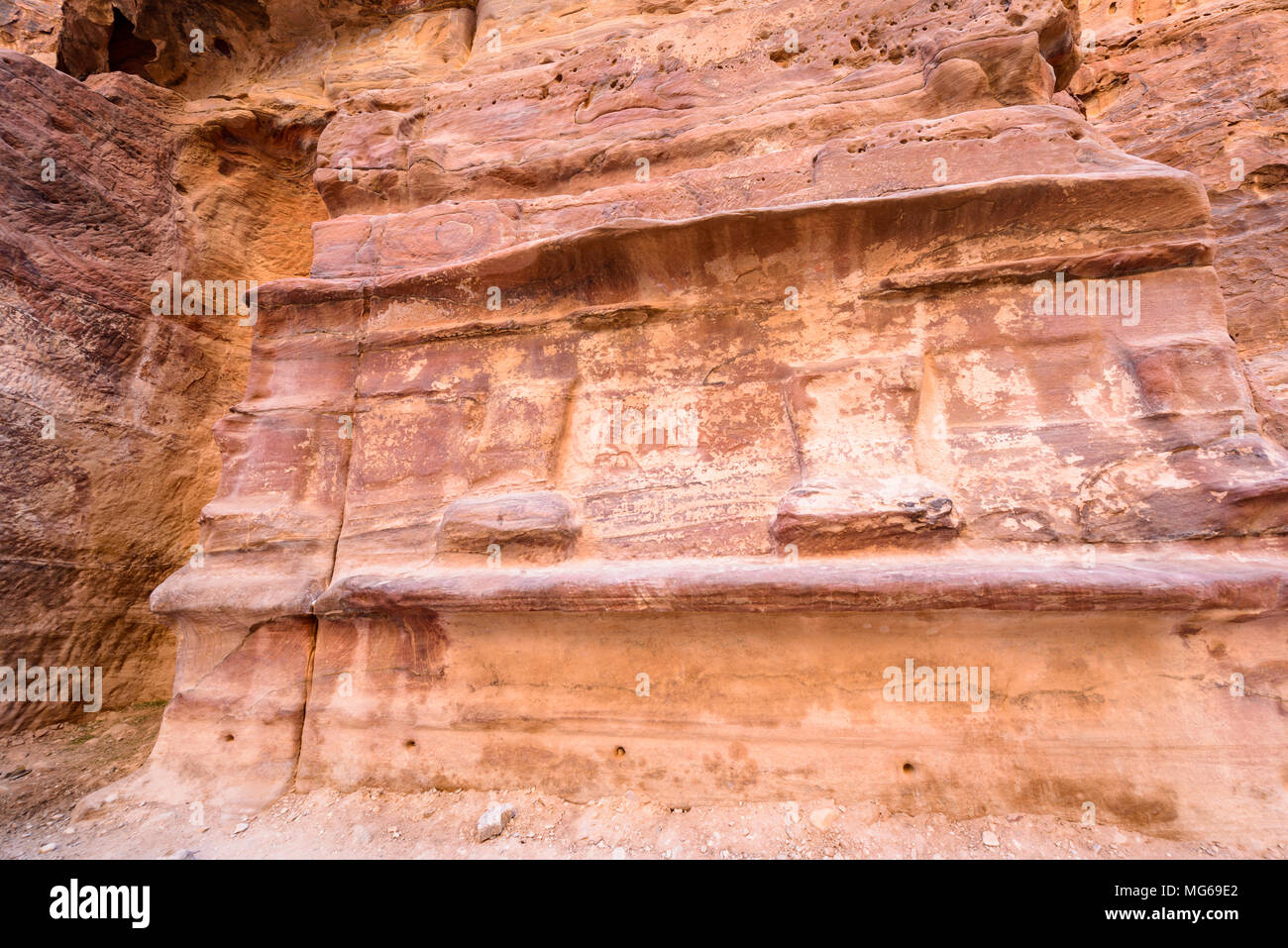Ancient rock cut architecture of Petra, Jordan. Petra is one the New ...