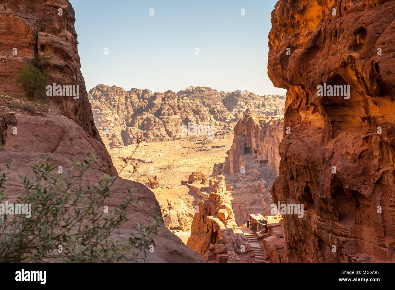 Beautiful red rock formations in Petra (Rose City), Jordan. Petra is ...