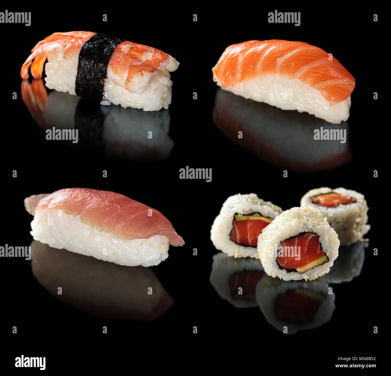 Maki sushi roll border hi-res stock photography and images - Alamy