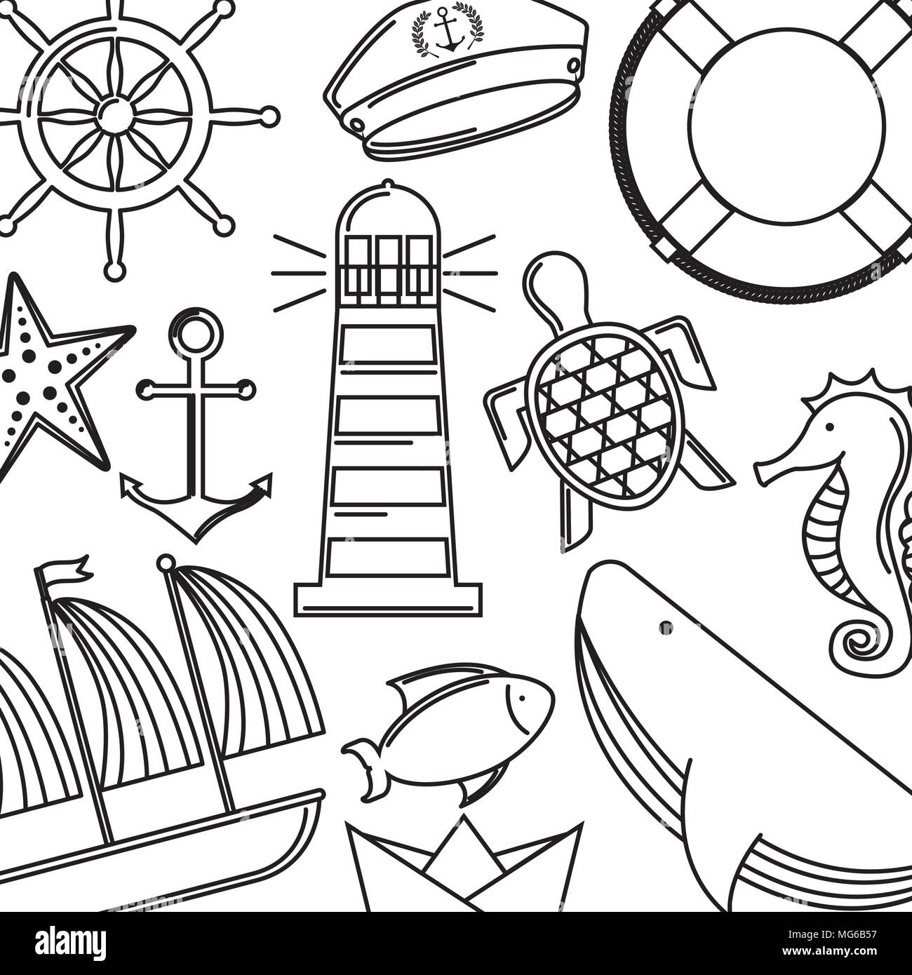 Watercolor lighthouse Stock Vector Images - Alamy