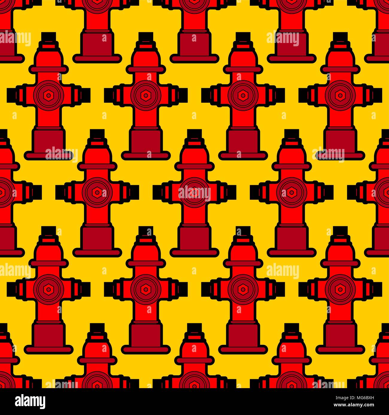 Fire hydrant pattern seamless. Red fireplug background Vector ...