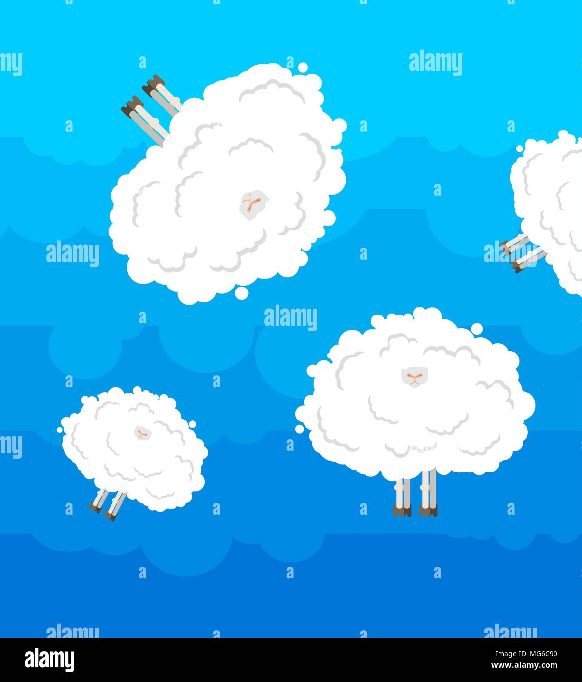 White sheep cloud in sky. Vector illustration Stock Vector Image & Art ...