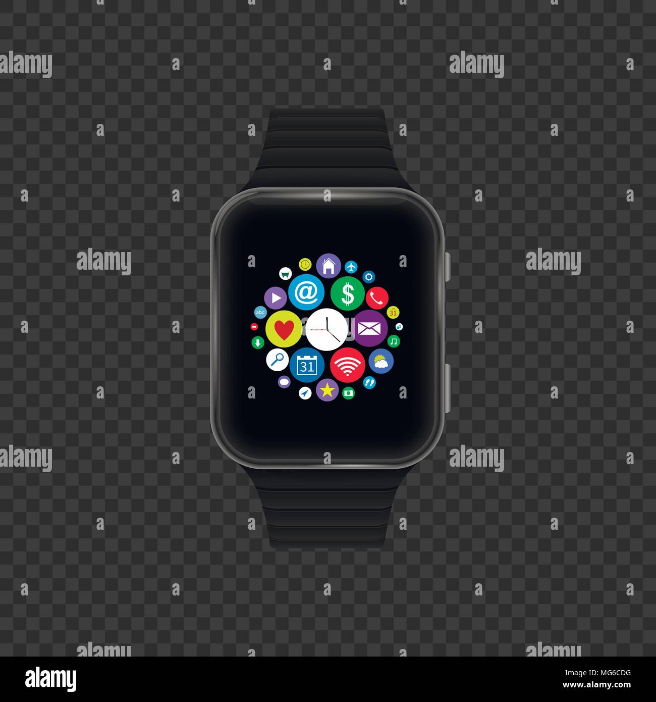 Smart watch stainless Stock Vector Images - Alamy