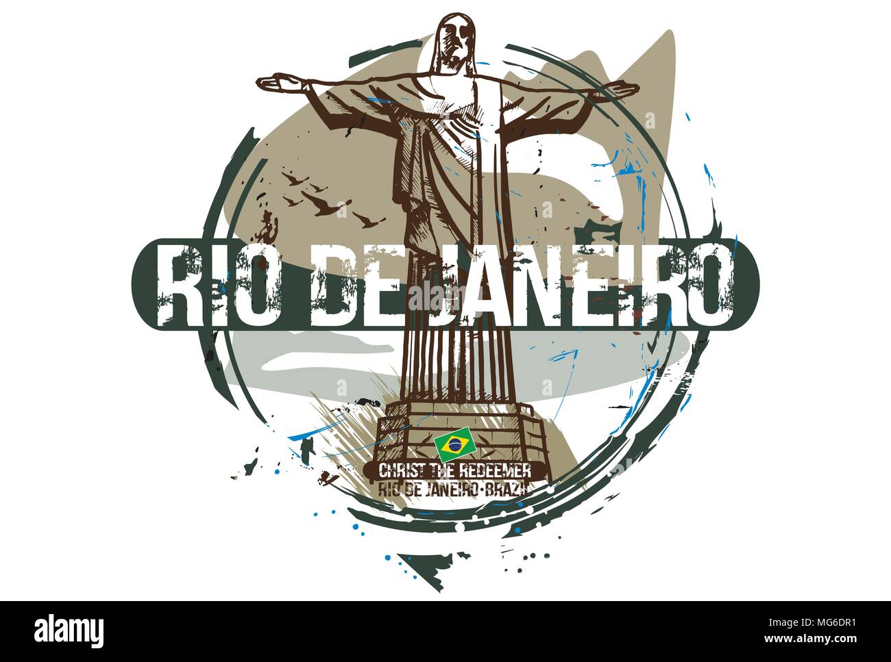 Christ the redeemer rio de janeiro Stock Vector Images - Alamy