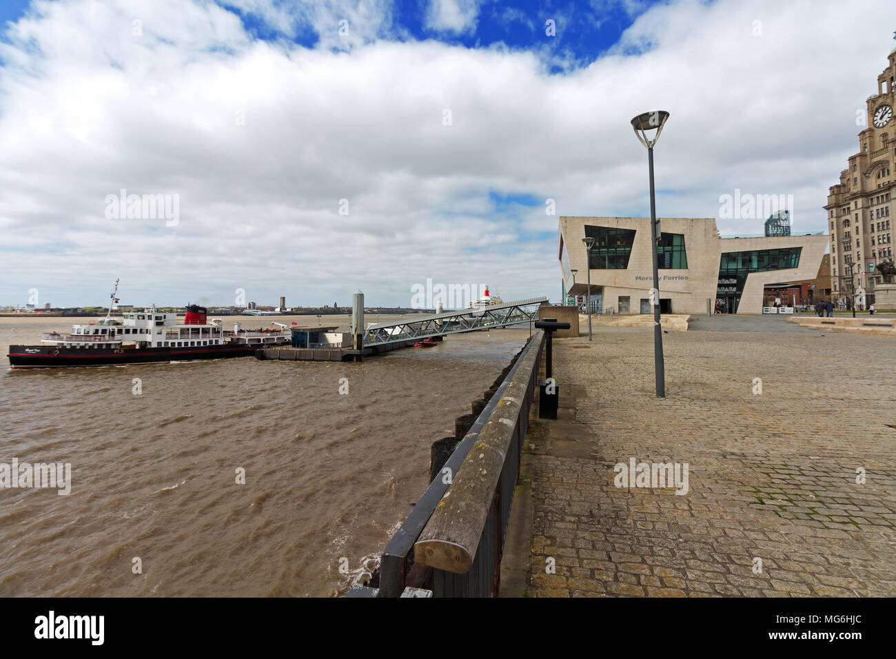 The Mersey Ferry "Royal Iris" leaving the landing stage at the Pier ...
