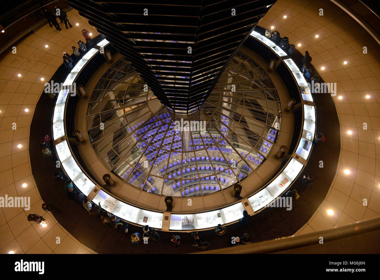 Modern glass dome structure at Reichstag Building, Berlin, at night by ...