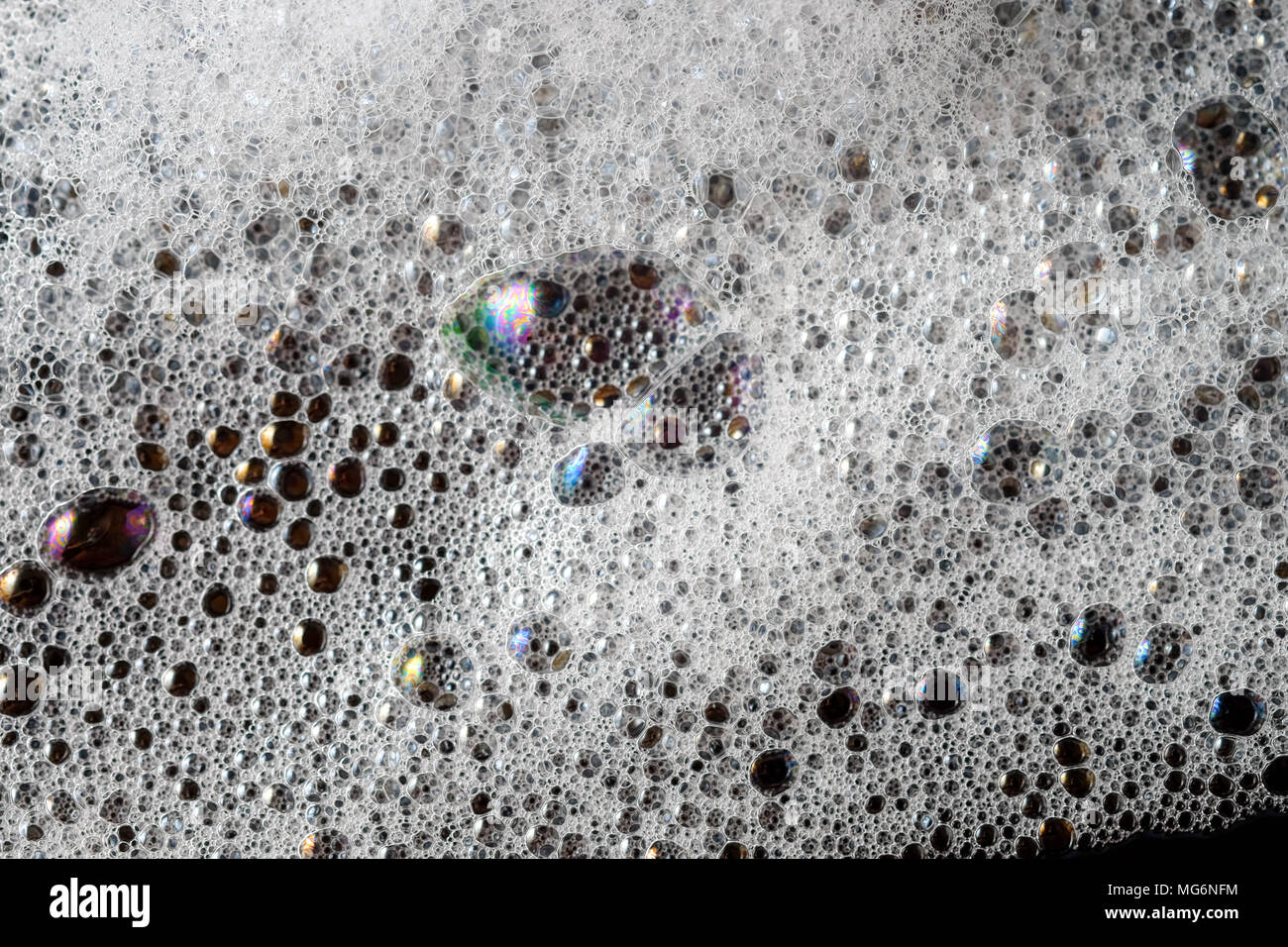Abstract background white soapy foam texture. Shampoo foam with bubbles ...