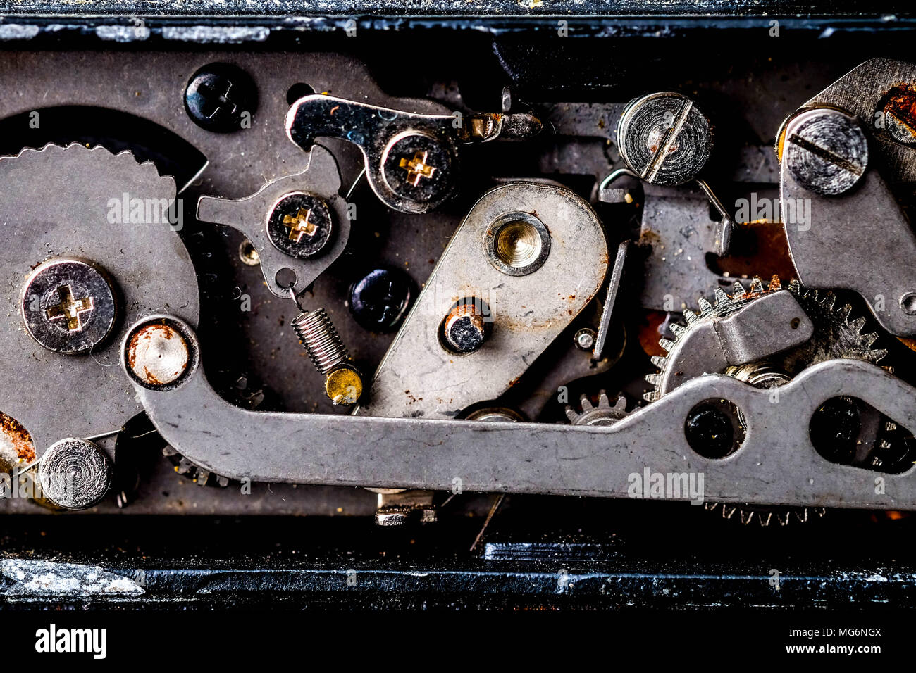 grunge retro vintage background. gears from old mechanism Stock Photo ...