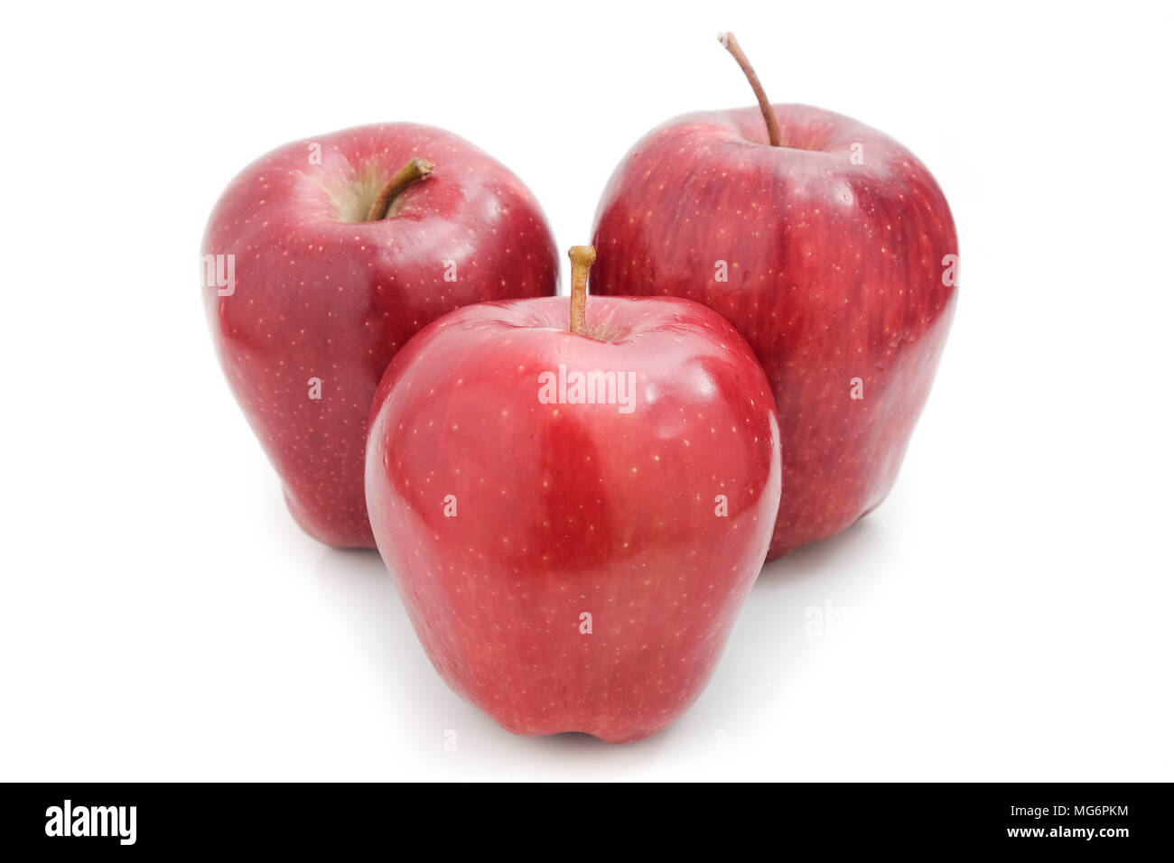 Red apple on white background Stock Photo - Alamy