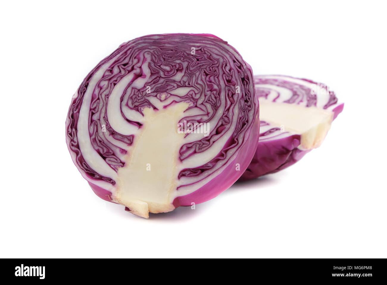 Purple cabbage on white background Stock Photo - Alamy