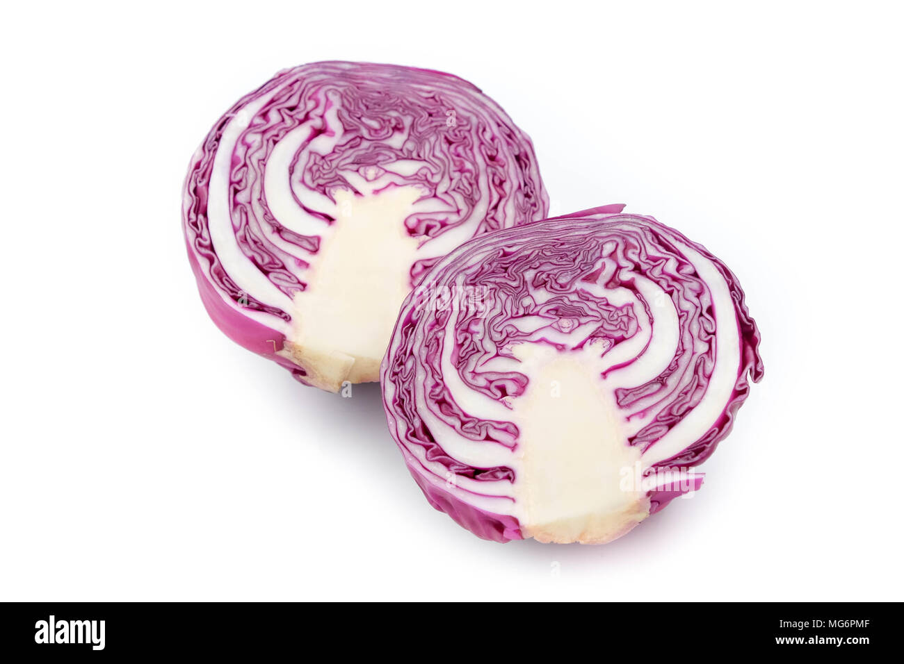 Purple cabbage on white background Stock Photo - Alamy