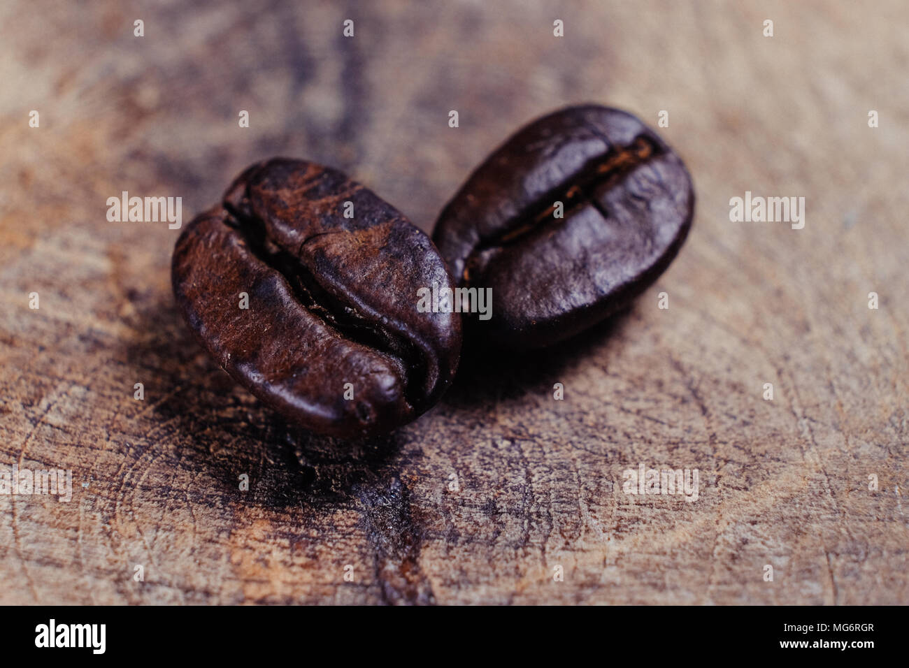 Coffee Bean on wood background with filter effect retro vintage style ...