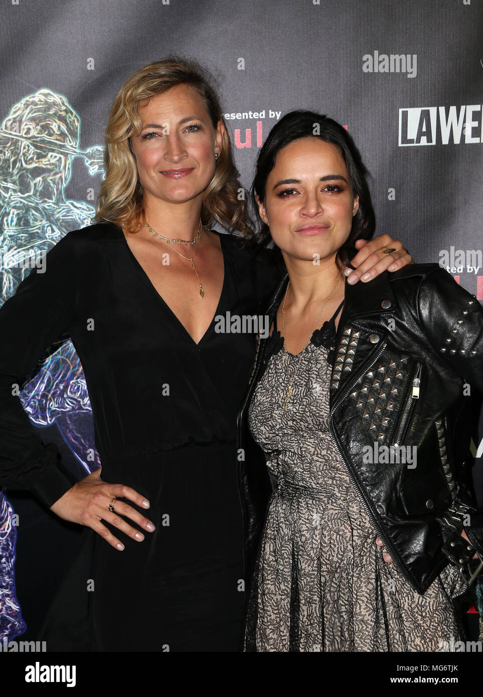 BEVERLY HILLS, CA - APRIL 26: Zoe Bell, Michelle Rodriguez, at the 2018 ...