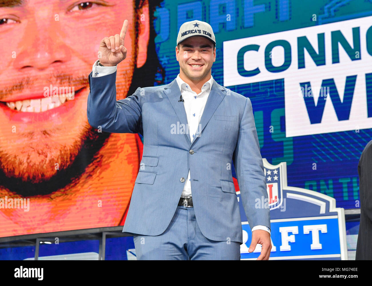 April 27, 2018: Connor Williams poses after being picked #50 overall by ...