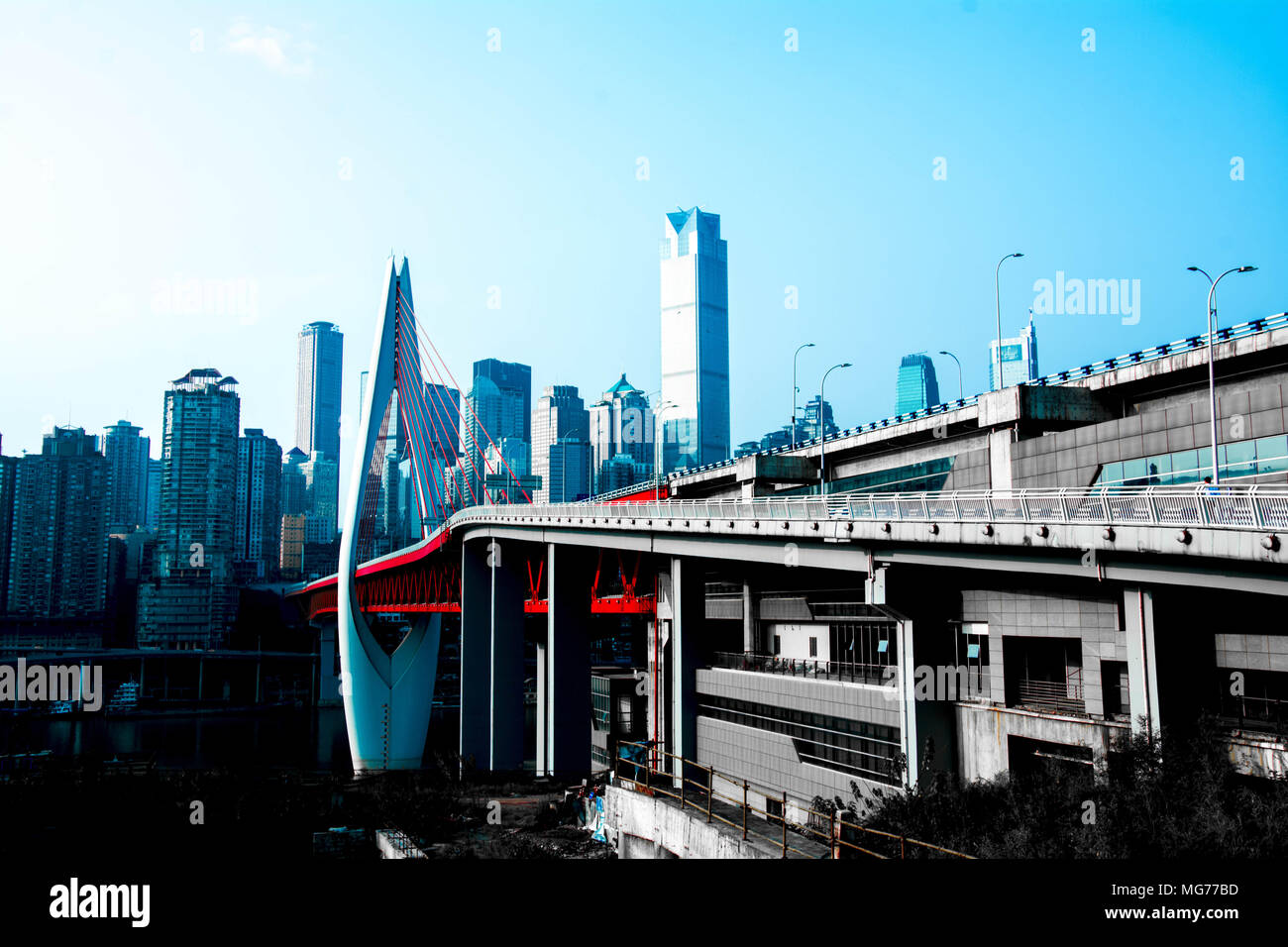 The Qiansimen Jialing River Bridge High Resolution Stock Photography ...