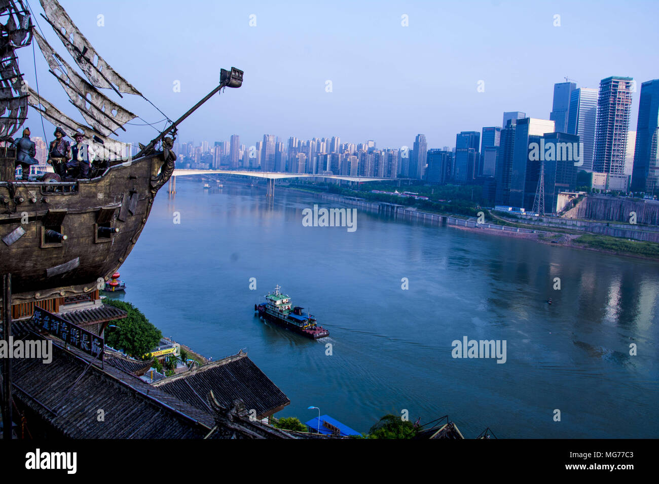 The Qiansimen Jialing River Bridge High Resolution Stock Photography ...