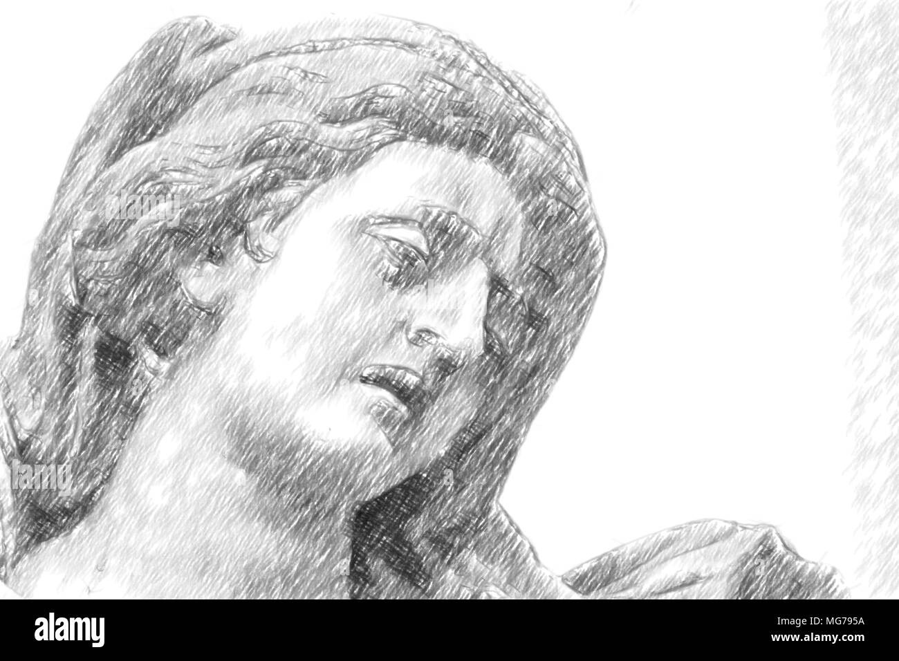 Virgin mary crying Black and White Stock Photos & Images - Alamy