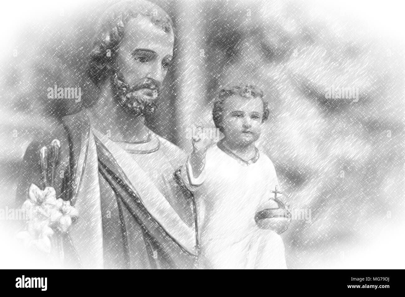 Saint joseph Black and White Stock Photos & Images - Alamy