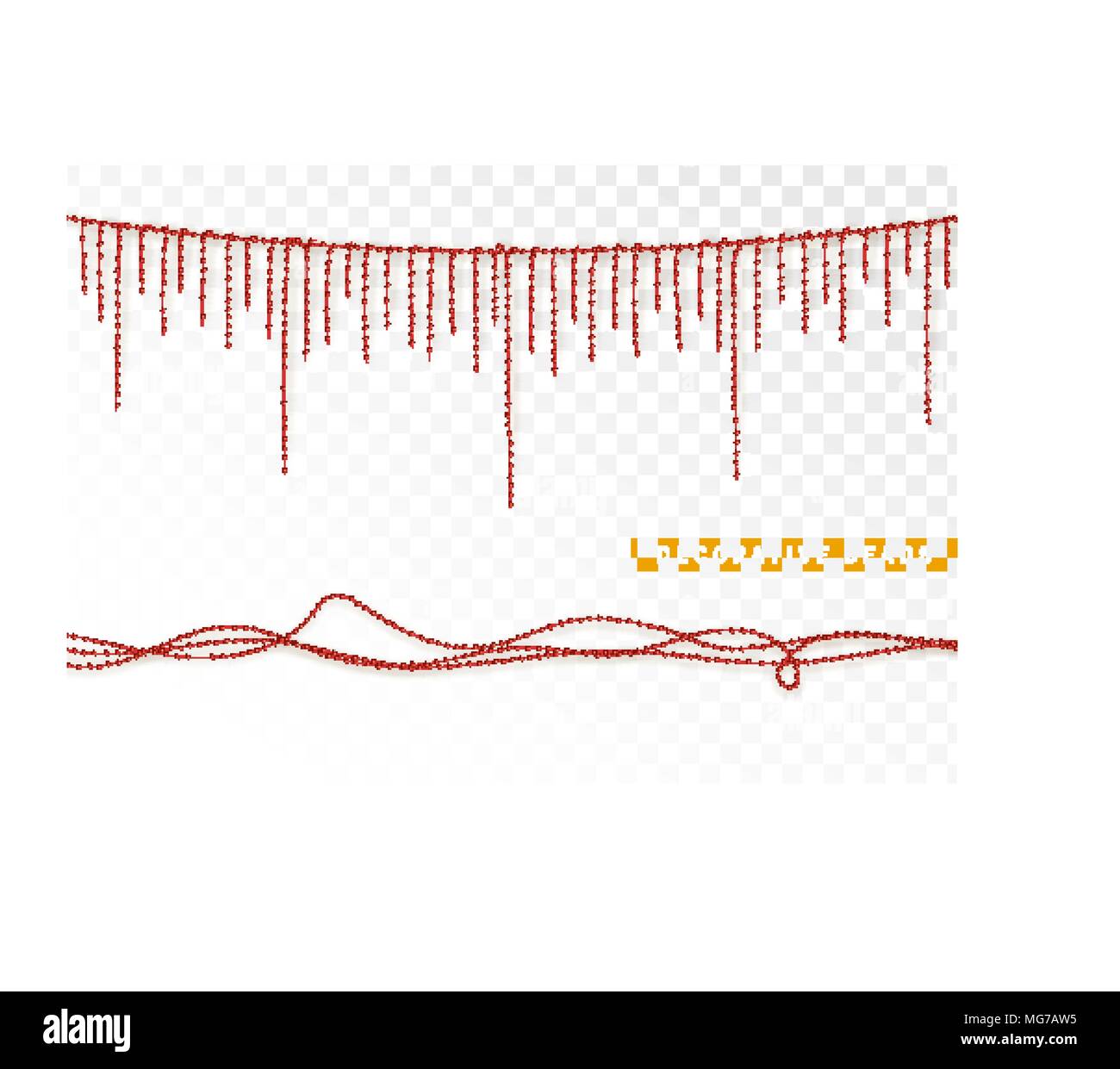 String beads realistic isolated. Decorative design element red bead ...