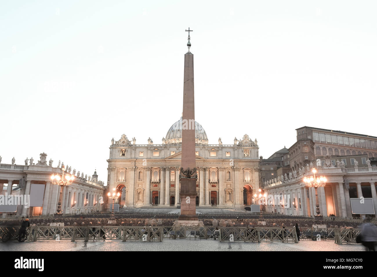 View of Saint Peters Square in front of the Saint Peter's Basilica in ...