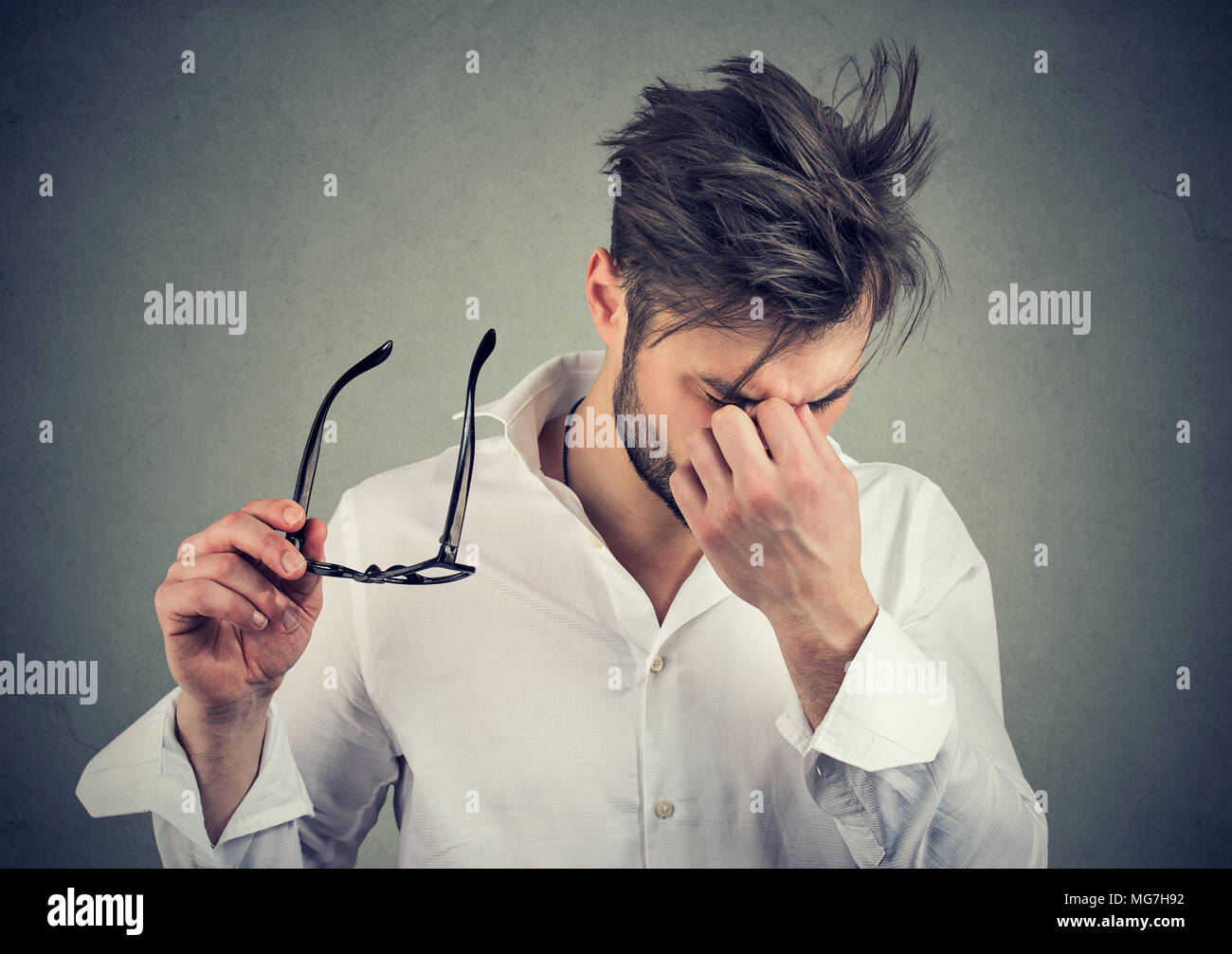 Fatigue from glasses hi-res stock photography and images - Alamy