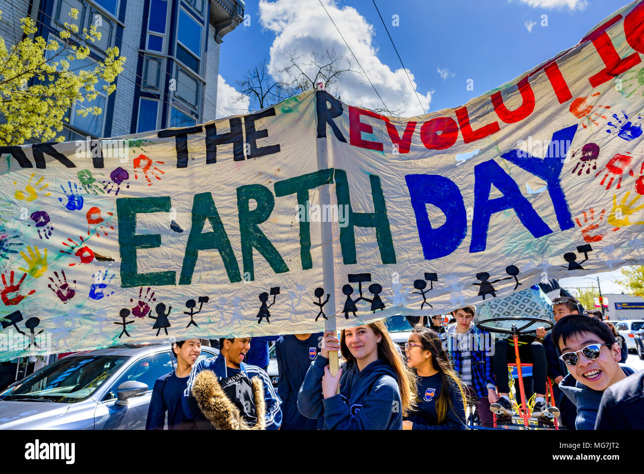 Banner earth day parade hi-res stock photography and images - Alamy