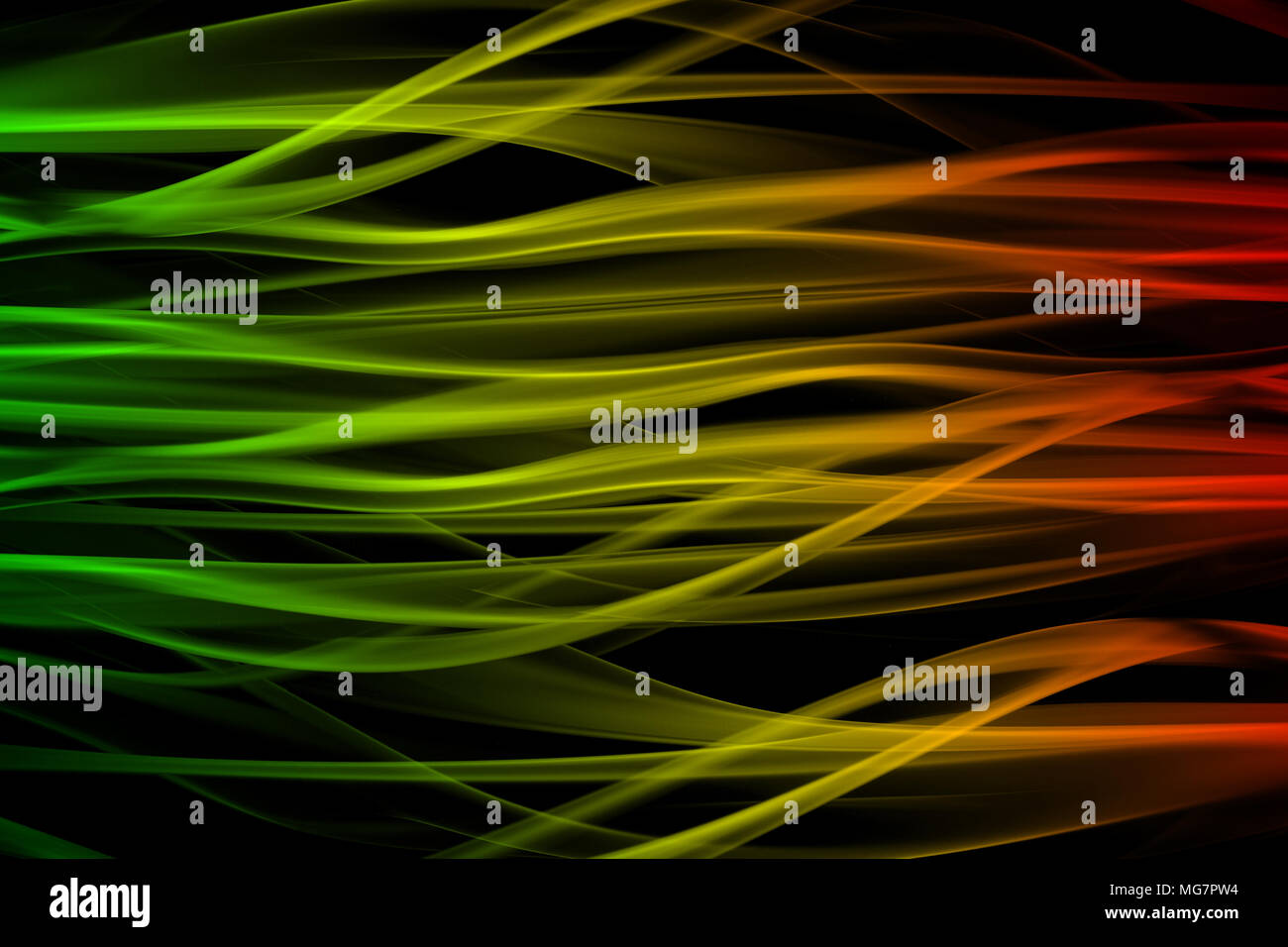 abstract background smoke curves and wave reggae colors green, yellow ...
