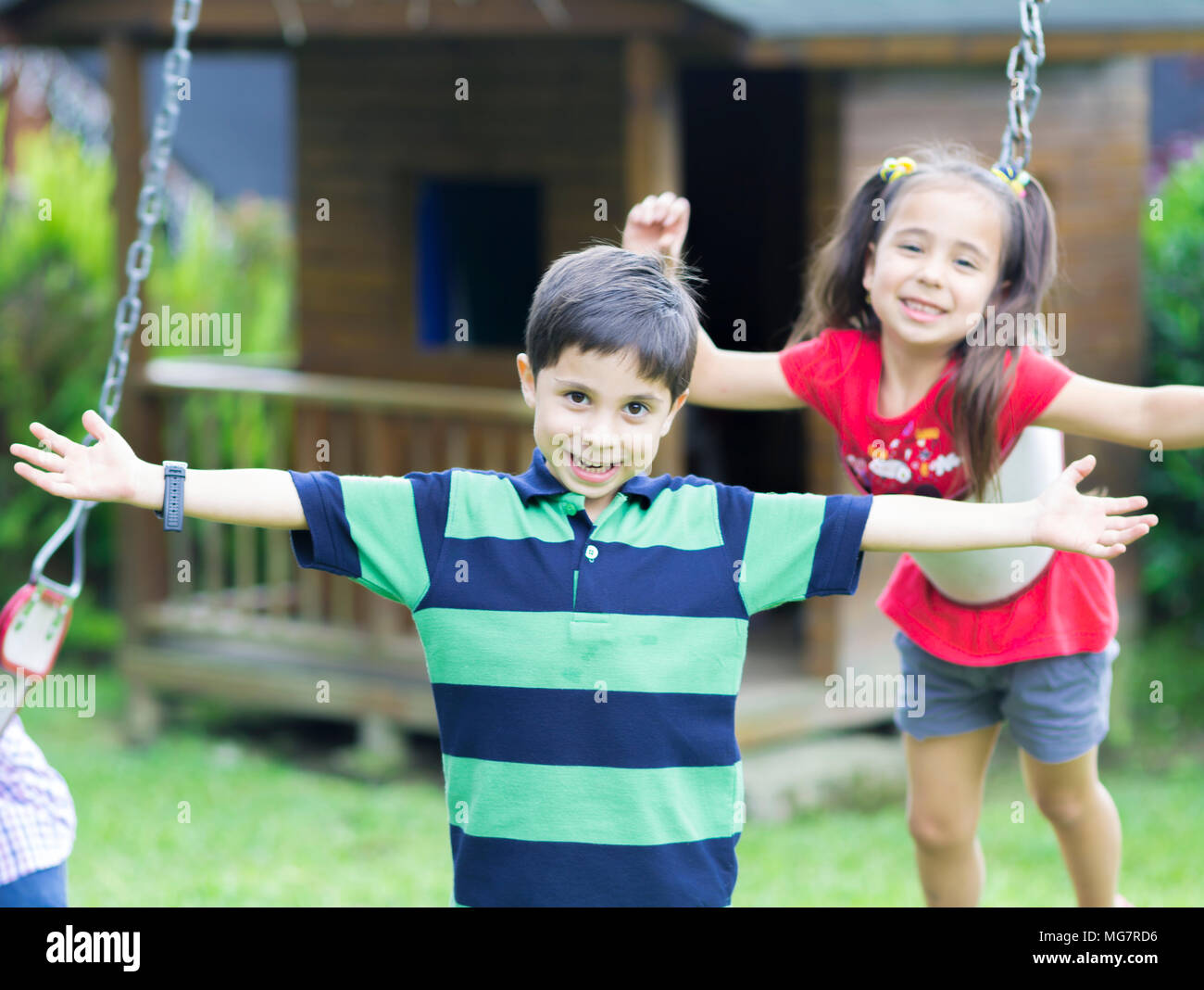 Indian girl swinging in park hi-res stock photography and images - Alamy