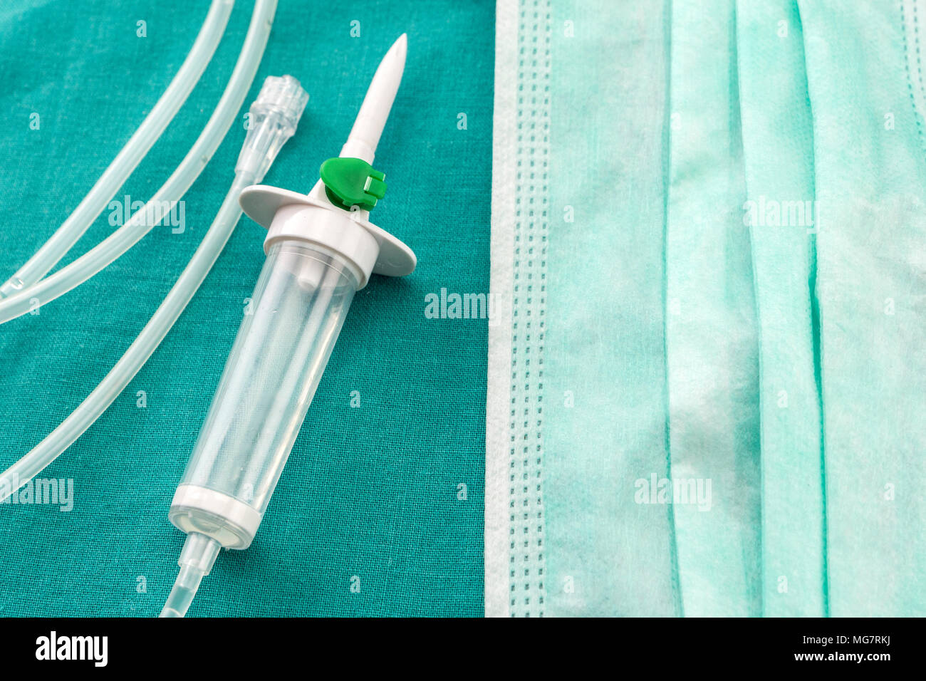 Detail of rubbers of a drip irrigation equipment in hospital operations ...