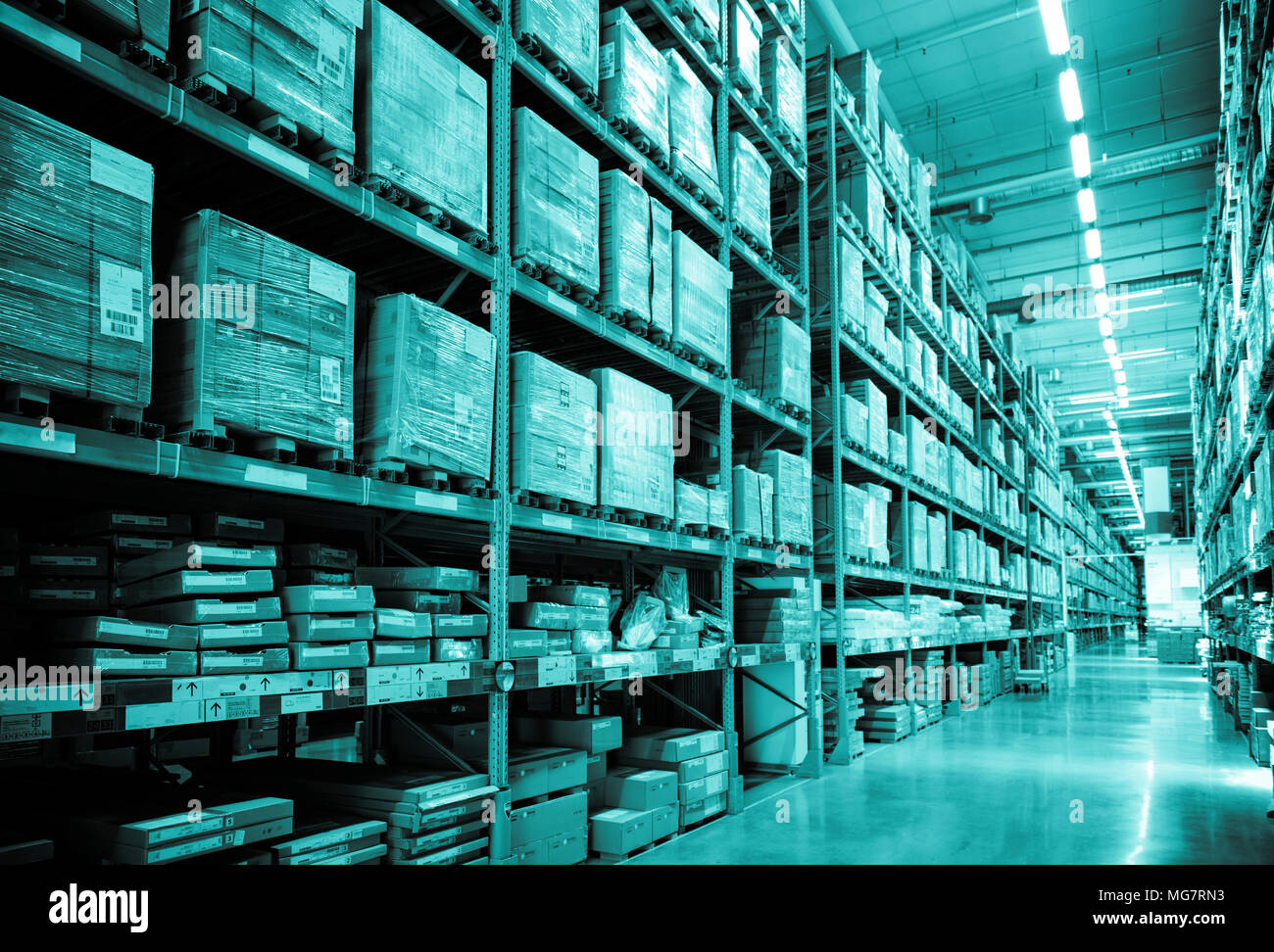 Interior of a modern warehouse Stock Photo - Alamy