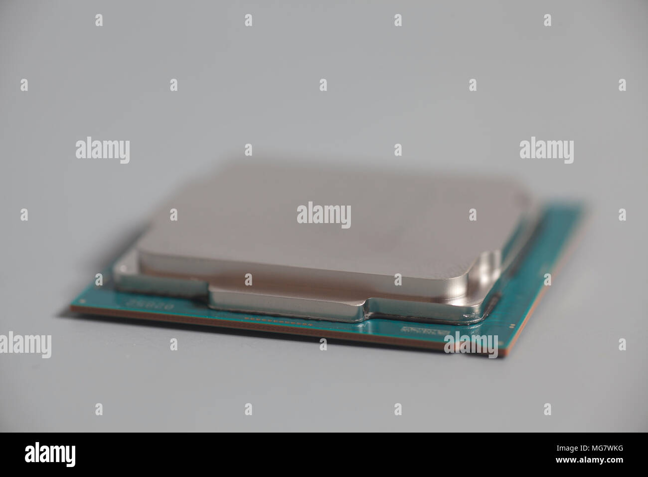 Central processing unit CPU microchip processor on gray background ...