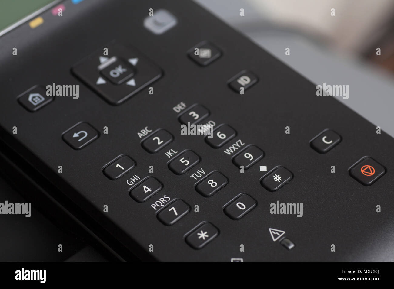 Control panel laser color printer close up Stock Photo - Alamy