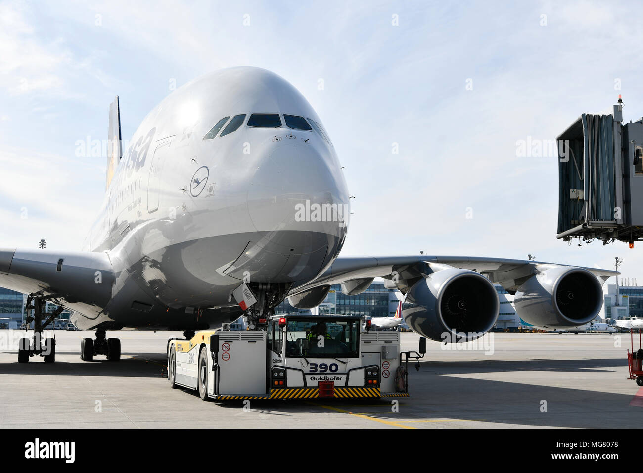 A 380-800, A380, Lufthansa, Aircraft, Airplane, Plane, Push, Push Back ...