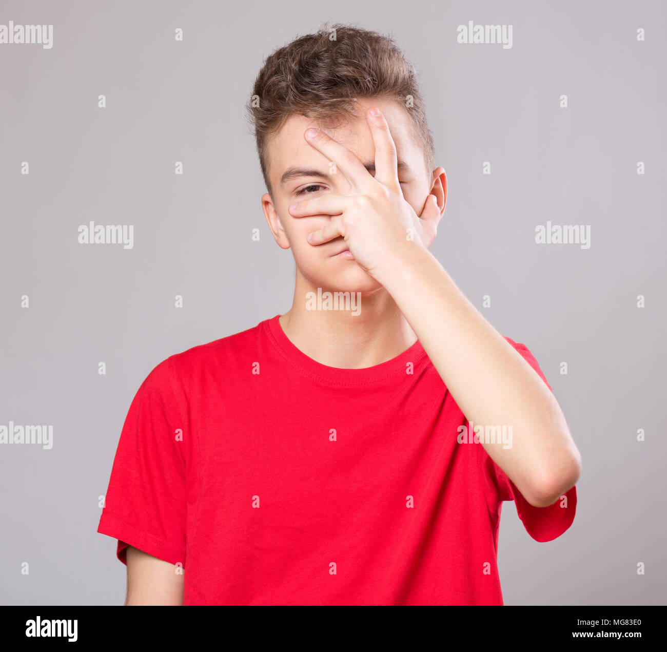 Child angry red face hi-res stock photography and images - Alamy