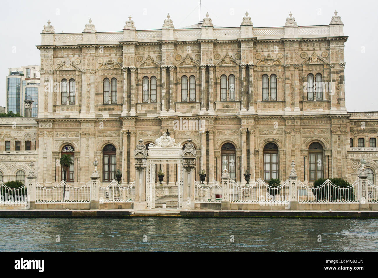 beautiful architecture of Istanbul sultan's palace, viewed from sea ...