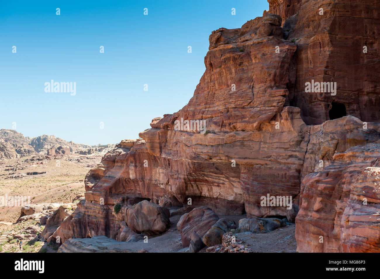 Landscape of mountains in Petra (Rose City), Jordan. Petra is one of ...