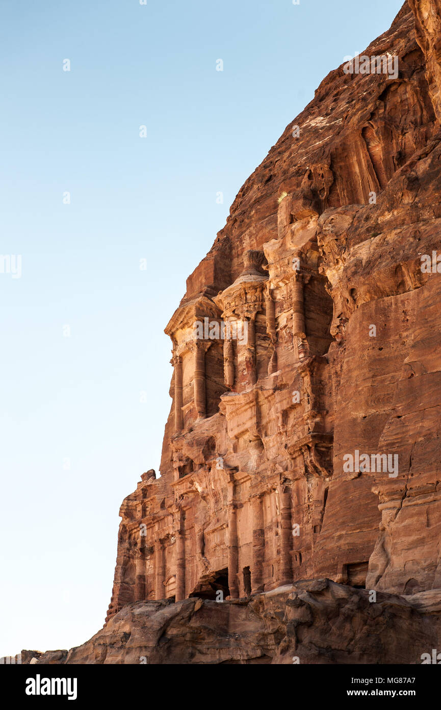Ancient rock cut architecture in Petra (Rose City), Jordan. The city of ...