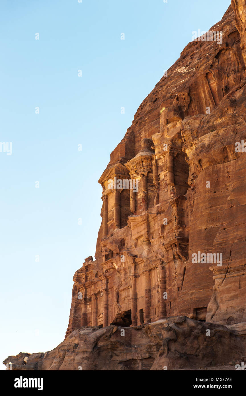 Ancient rock cut architecture in Petra (Rose City), Jordan. The city of ...