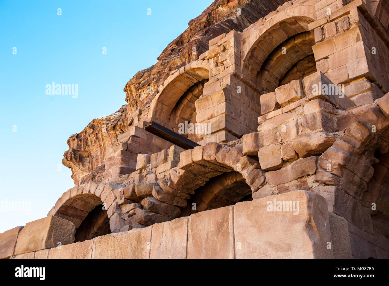 Ancient rock cut architecture in Petra (Rose City), Jordan. The city of ...