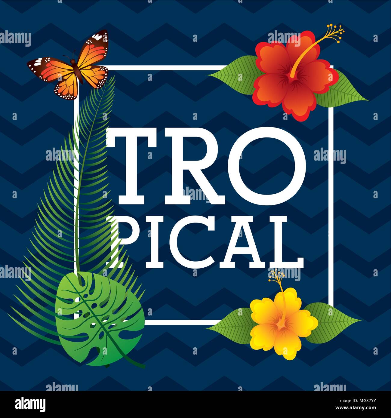 tropical frame design, vector illustration eps10 graphic Stock Vector ...
