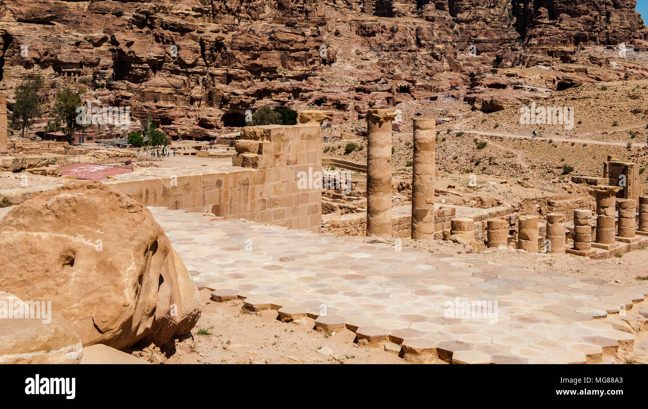 Great temple complex in Petra (Rose City), Jordan. The city of Petra ...