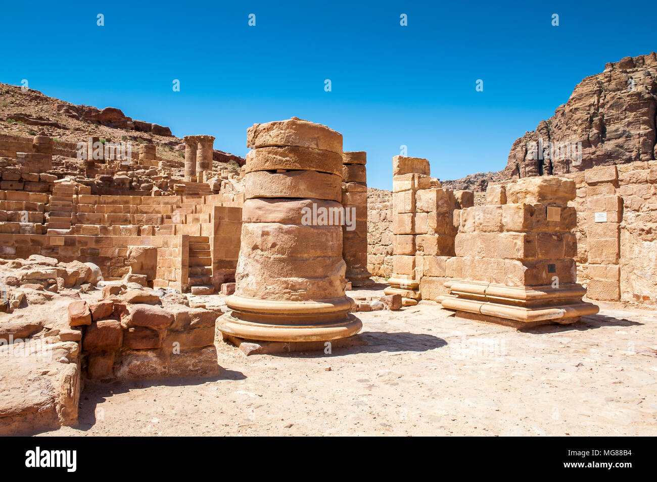 Great temple complex in Petra (Rose City), Jordan. The city of Petra ...