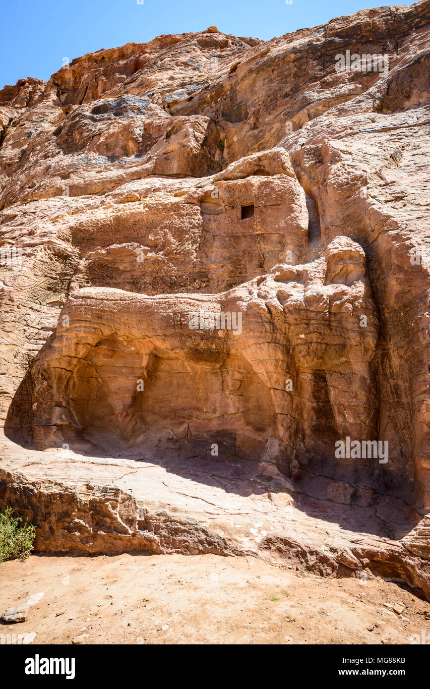Ancient rock cut architecture of Petra, Jordan. Petra is one the New ...