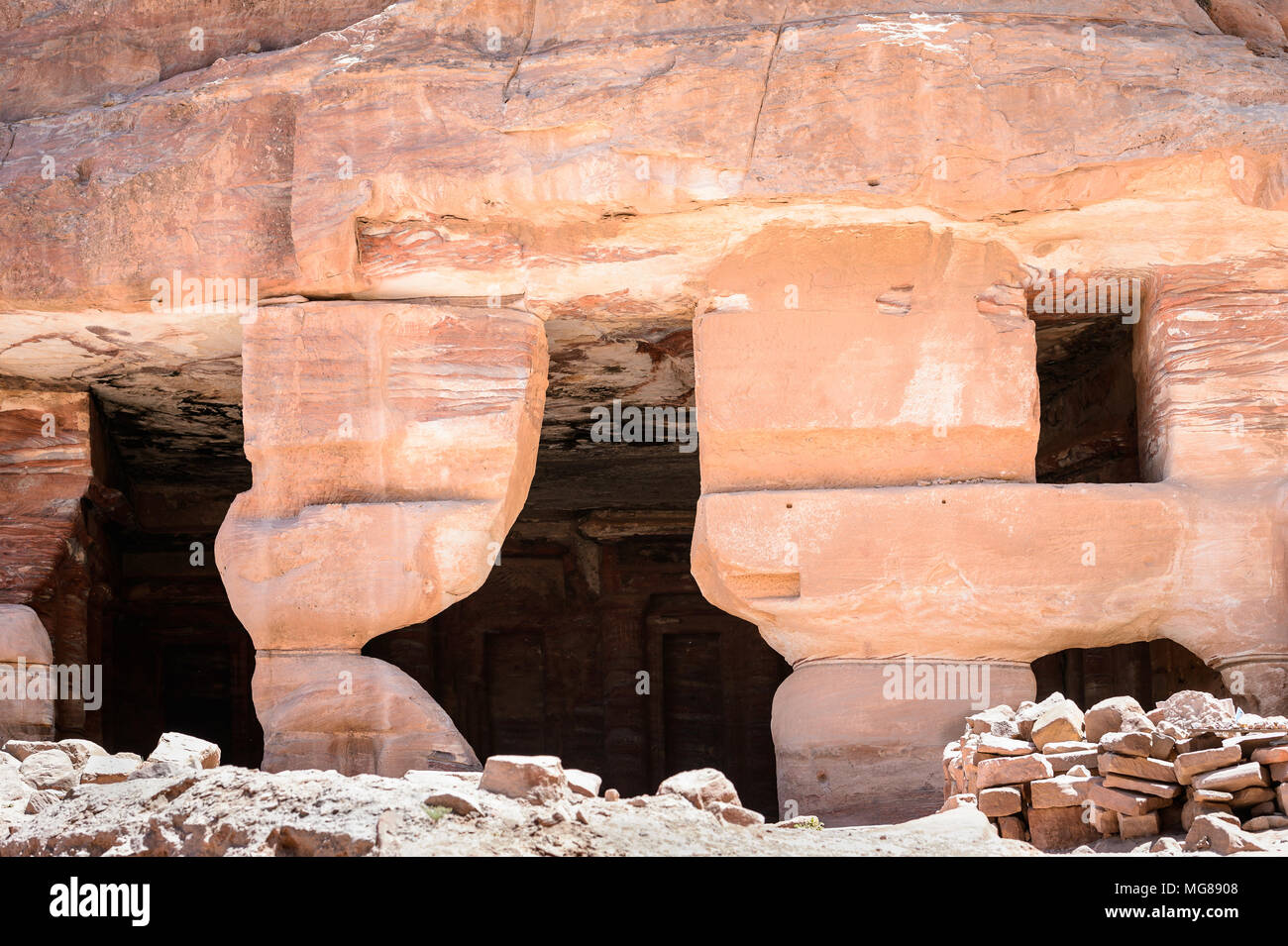 Ancient rock cut architecture of Petra, Jordan Stock Photo - Alamy